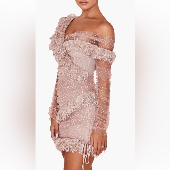 Sorrel Tulle Asymmetric Mini Dress